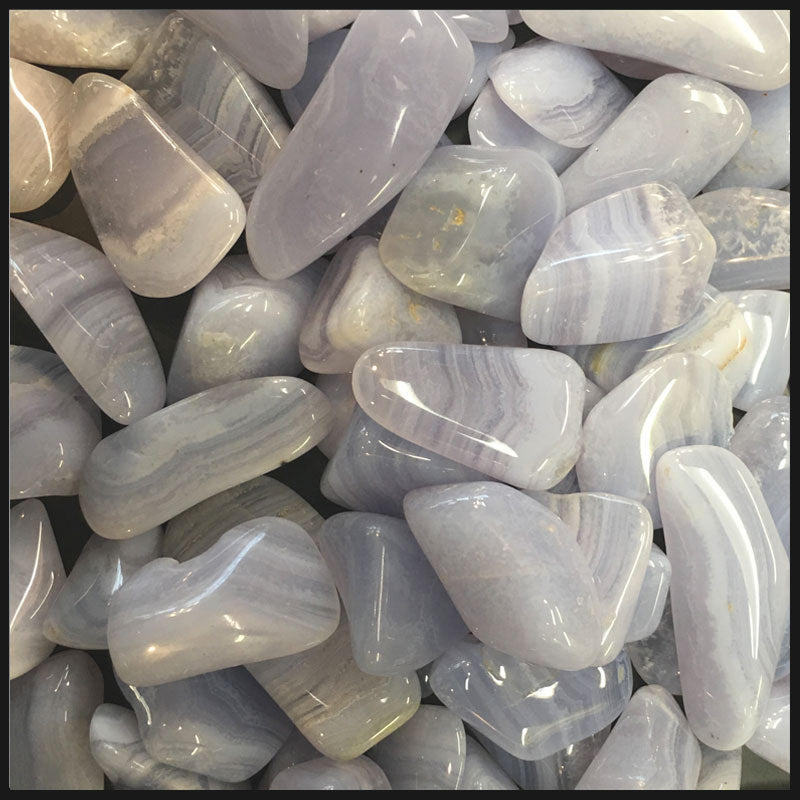 Blue Lace Agate, Tumbled Stone, Individual| The Gem Shop, Inc.