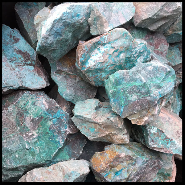 Chrysocolla in Quartz, Rough Rock, per lb| The Gem Shop, Inc.